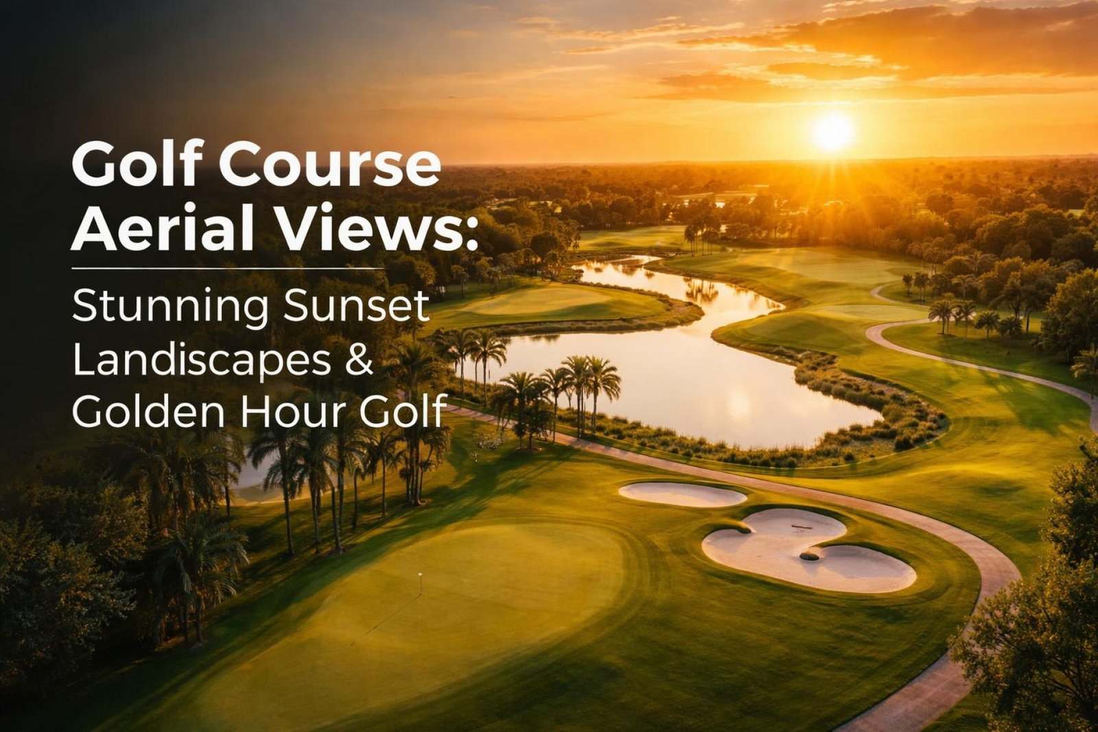 Golf Course Aerial Views: Stunning Sunset Landscapes & Golden Hour Golf